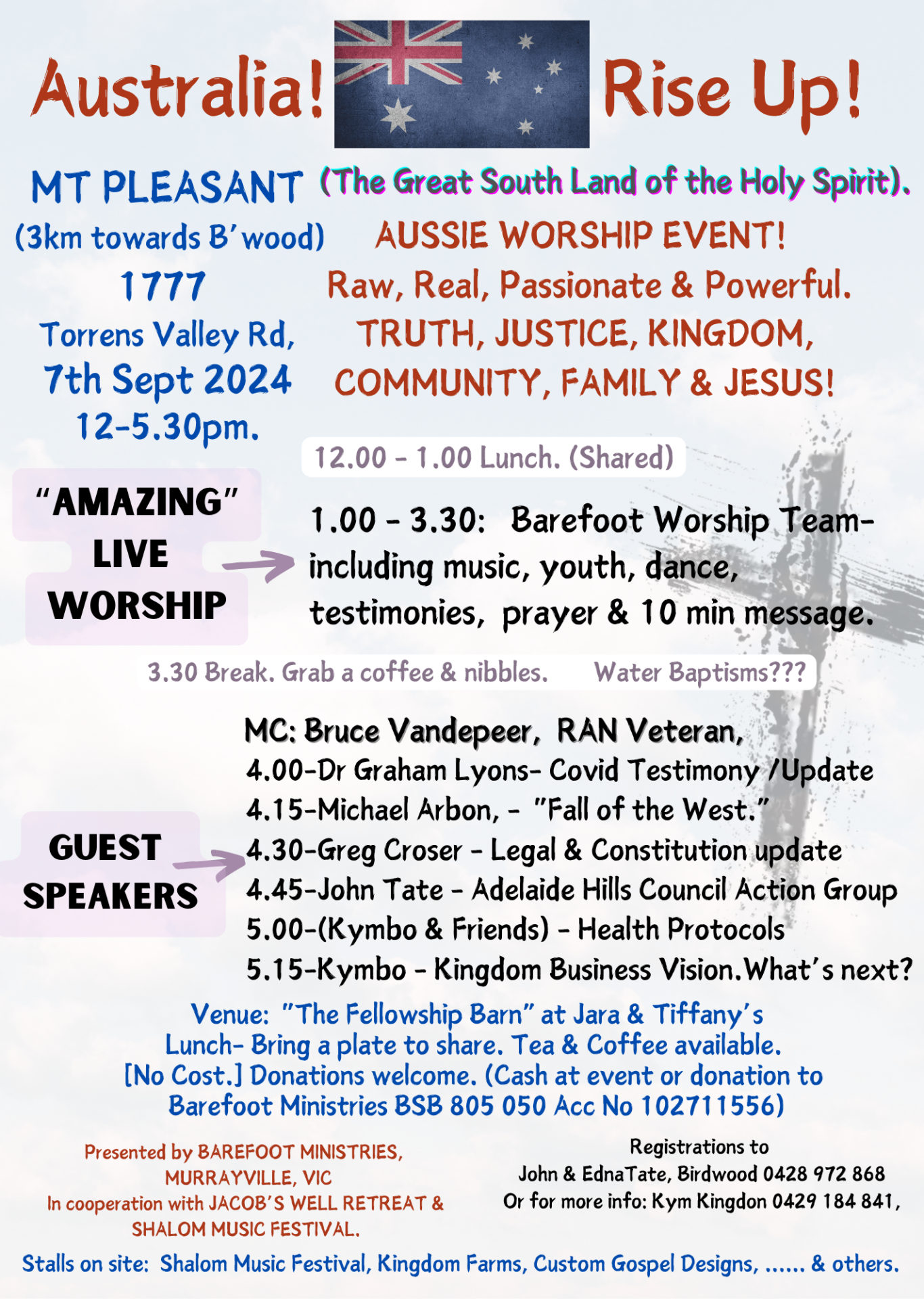 Outreach Event: Sept 7th at Mt Pleasant. – Barefoot Ministries